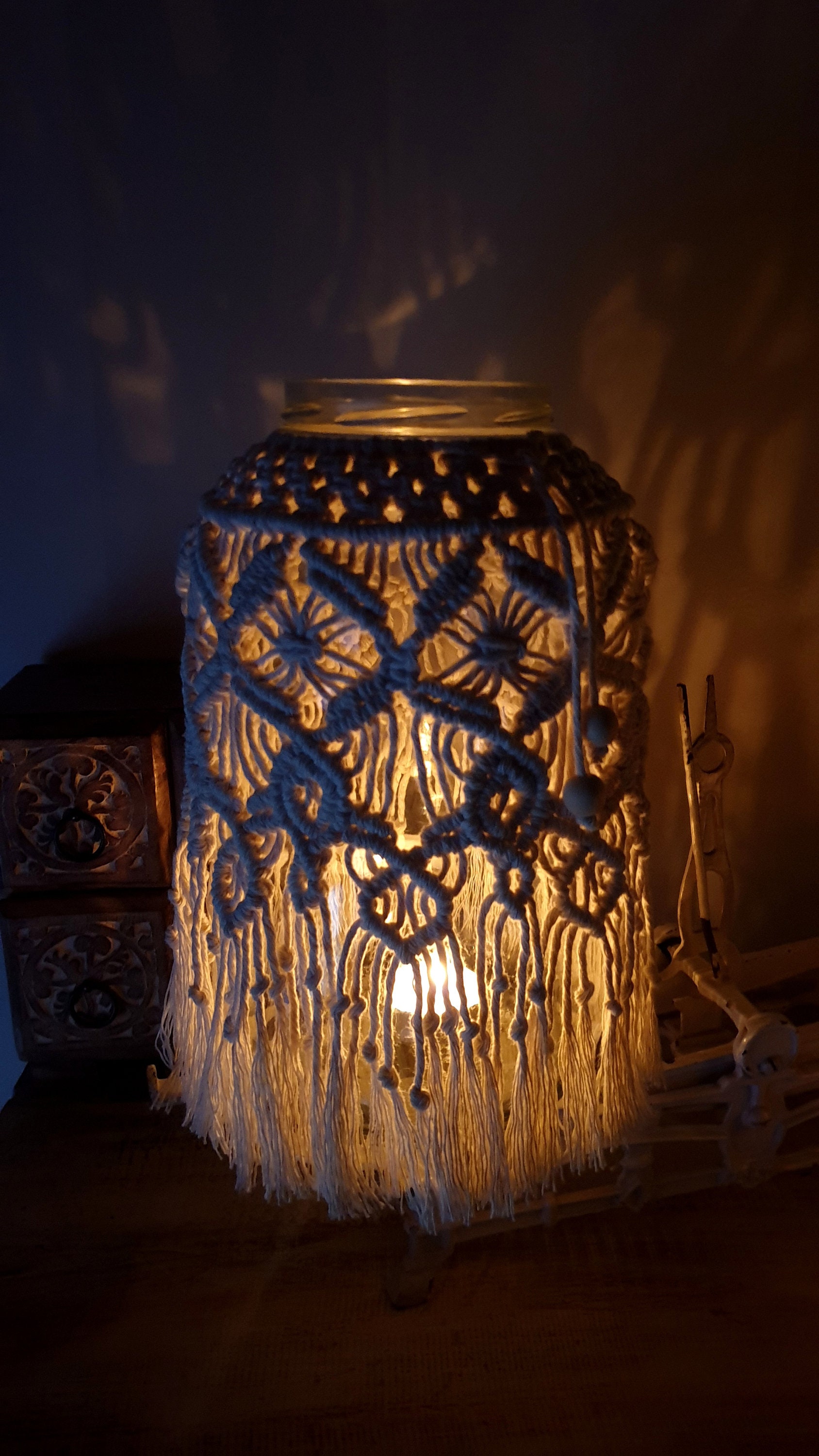 Macrame Lantern XXL Jar Macrame Candle Holder Macramee - Etsy