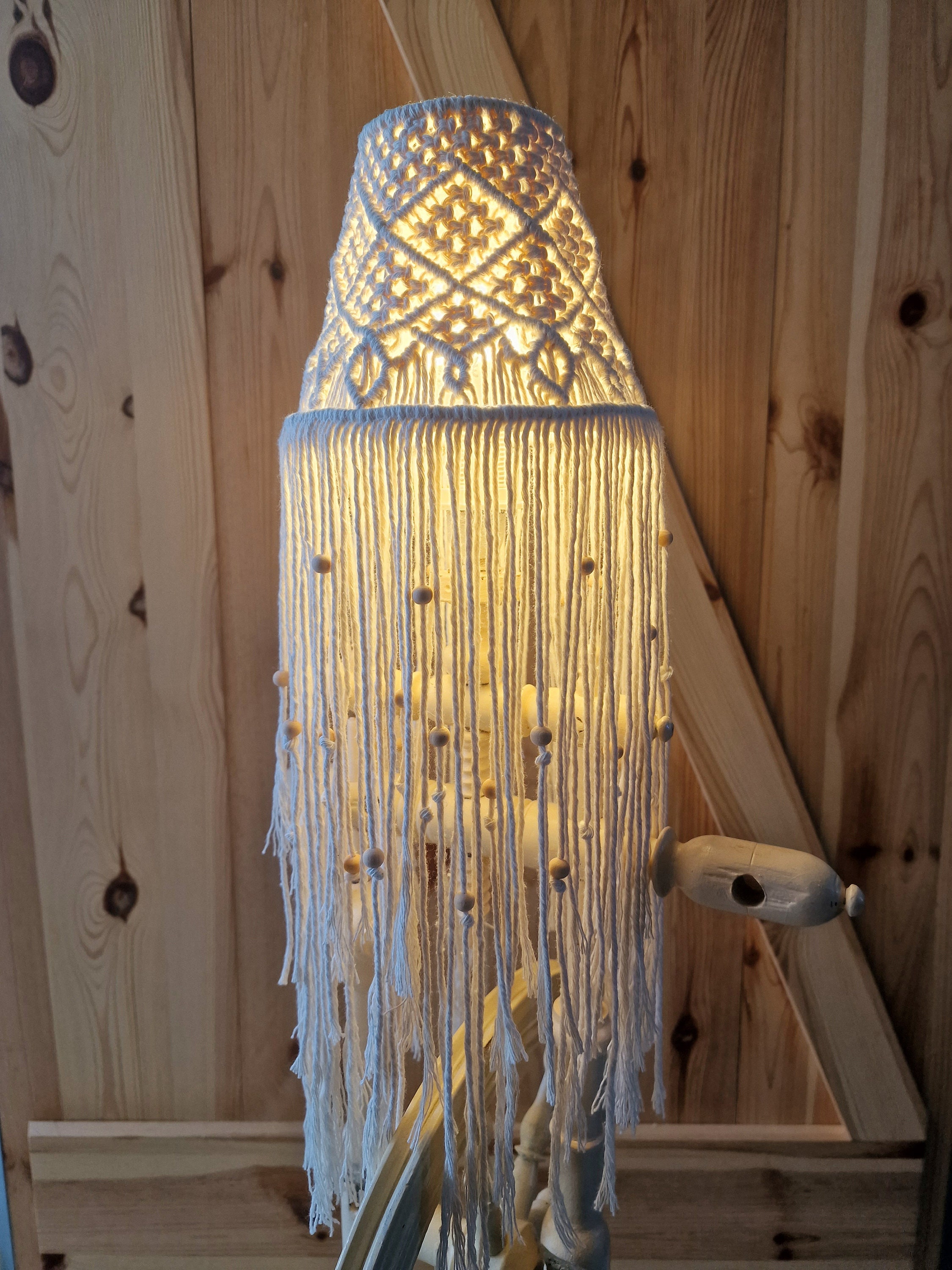 Macrame Lampshade Small, Macrame Lamp, Macrame Chandelier, Macrame ...