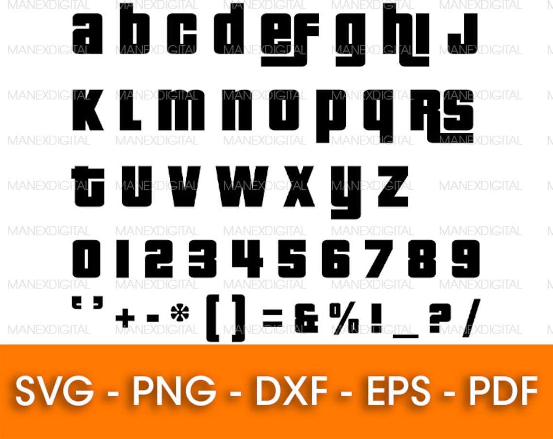 GTA Font SVG Vector gta 5 font svg gta 5 alphabet cricut | Etsy