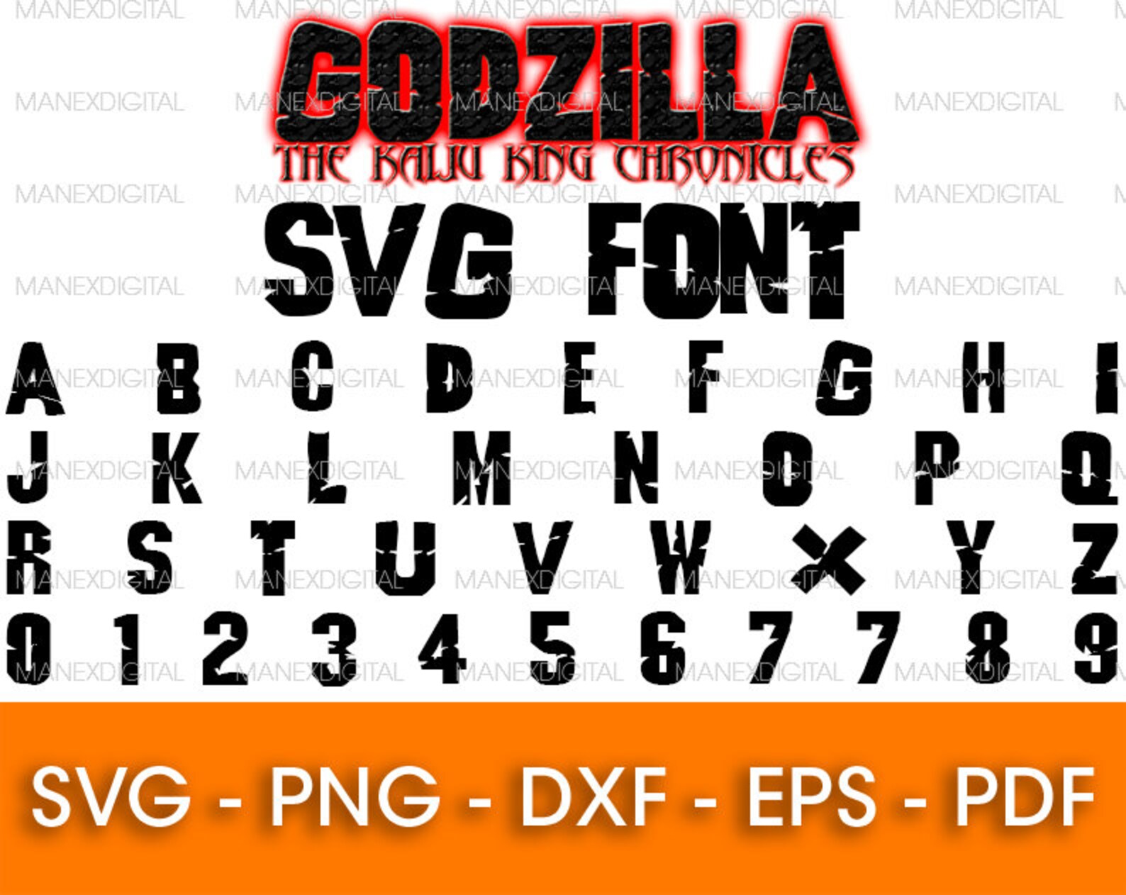 Godzilla Font SVG Vector godzilla font svg godzilla | Etsy
