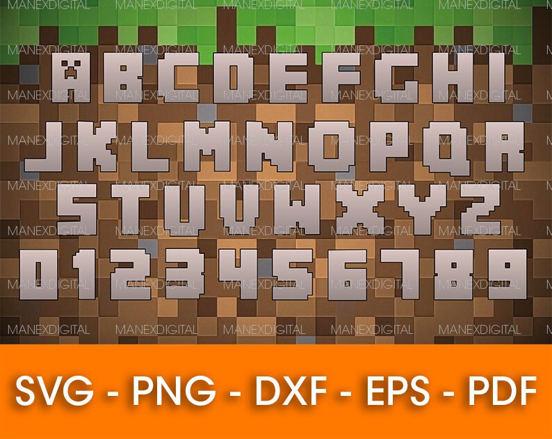 Minecraft Pixel Schriftart SVG Vektor Minecraft Schrift SVG | Etsy