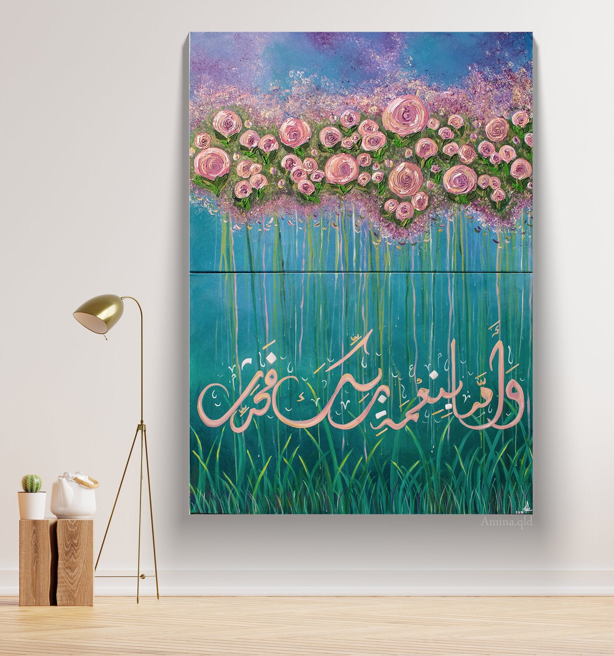 Floral Painting ,islamic Calligraphy, Arabic Calligraphy, Textured Art ...
