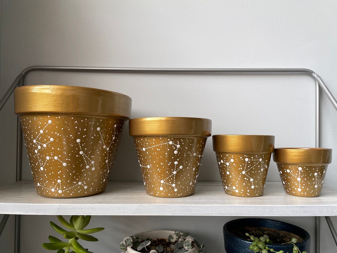 Constellation Pot in Gold, Metallic - Etsy