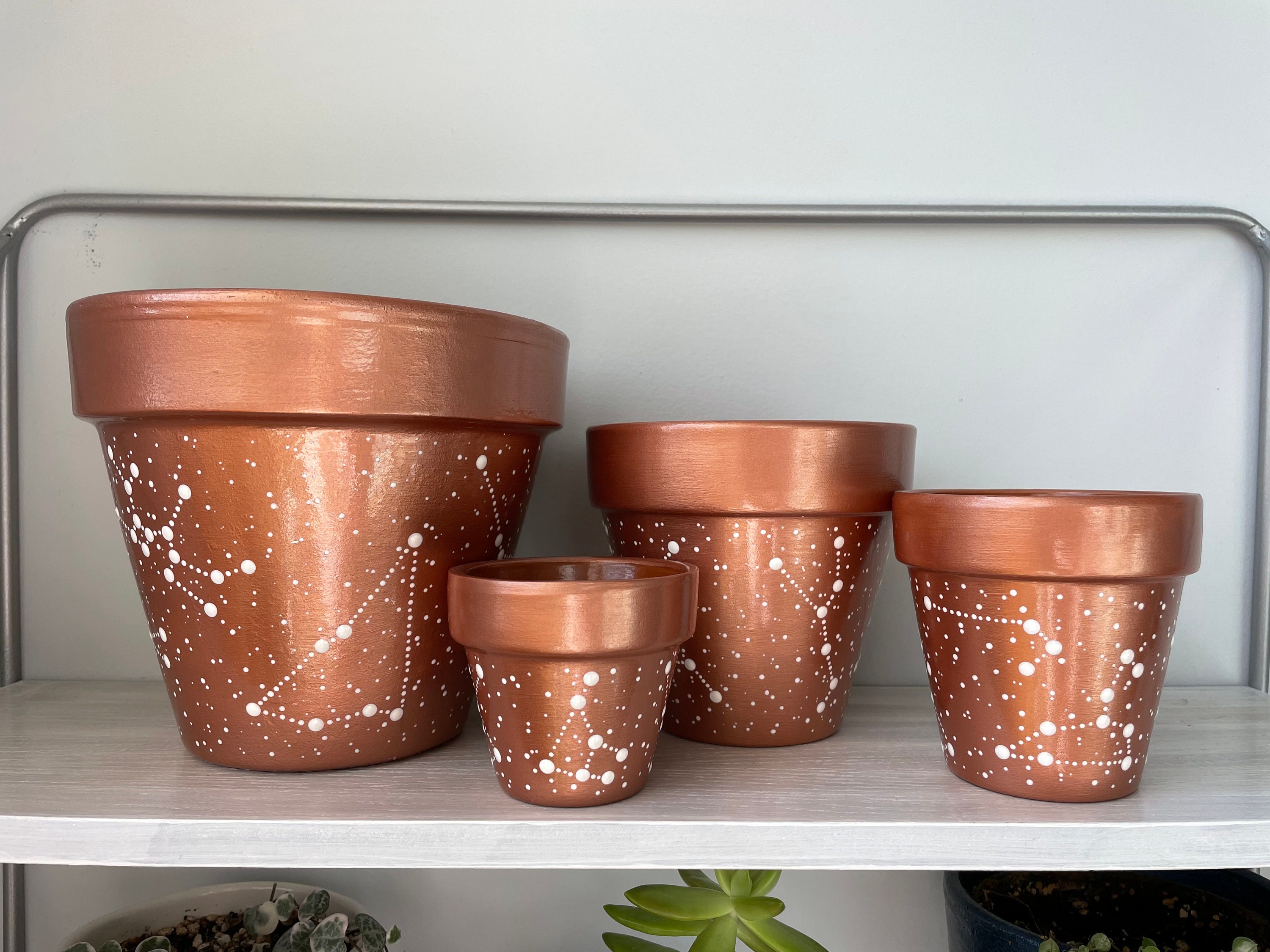 Constellation Pot in Rose Gold Metallic - Etsy