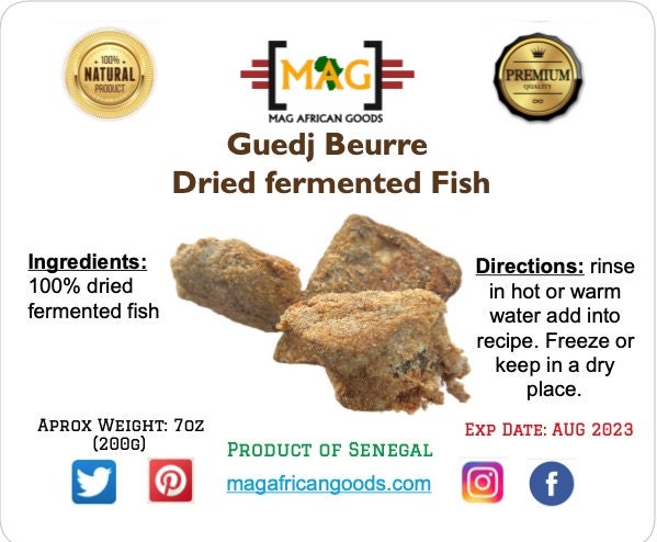 Guedj Beurre Dried Fermented Fish From Senegal 7oz 200g - Etsy