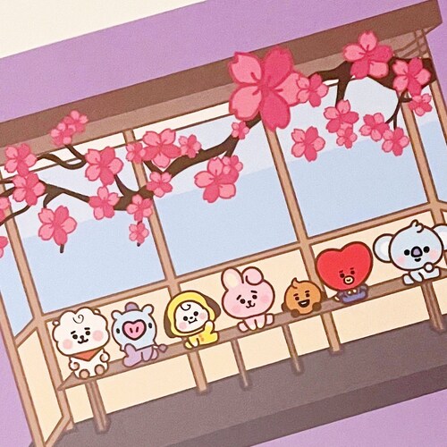 BT21 Cherry Blossoms Spring Day Lunar New Year Year of the - Etsy