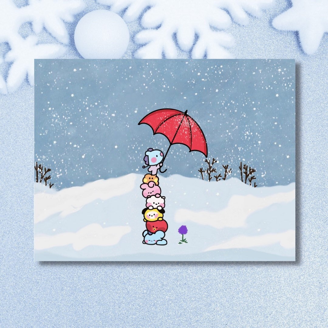 BT21 Snow Flower Christmas Holiday Card - Etsy