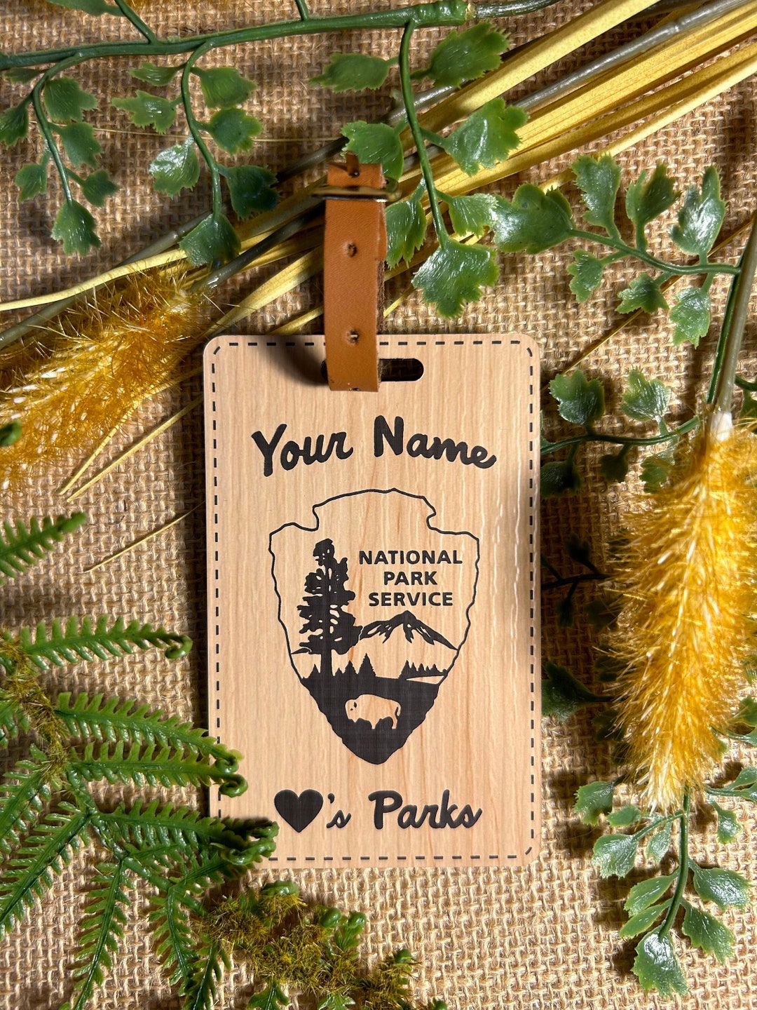 Personalized Engraved National Park Service Logo Rectangle Luggage Tag ...