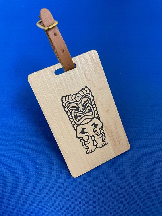 Engraved Tiki Luggage Tag 4 X 2.5 - Etsy