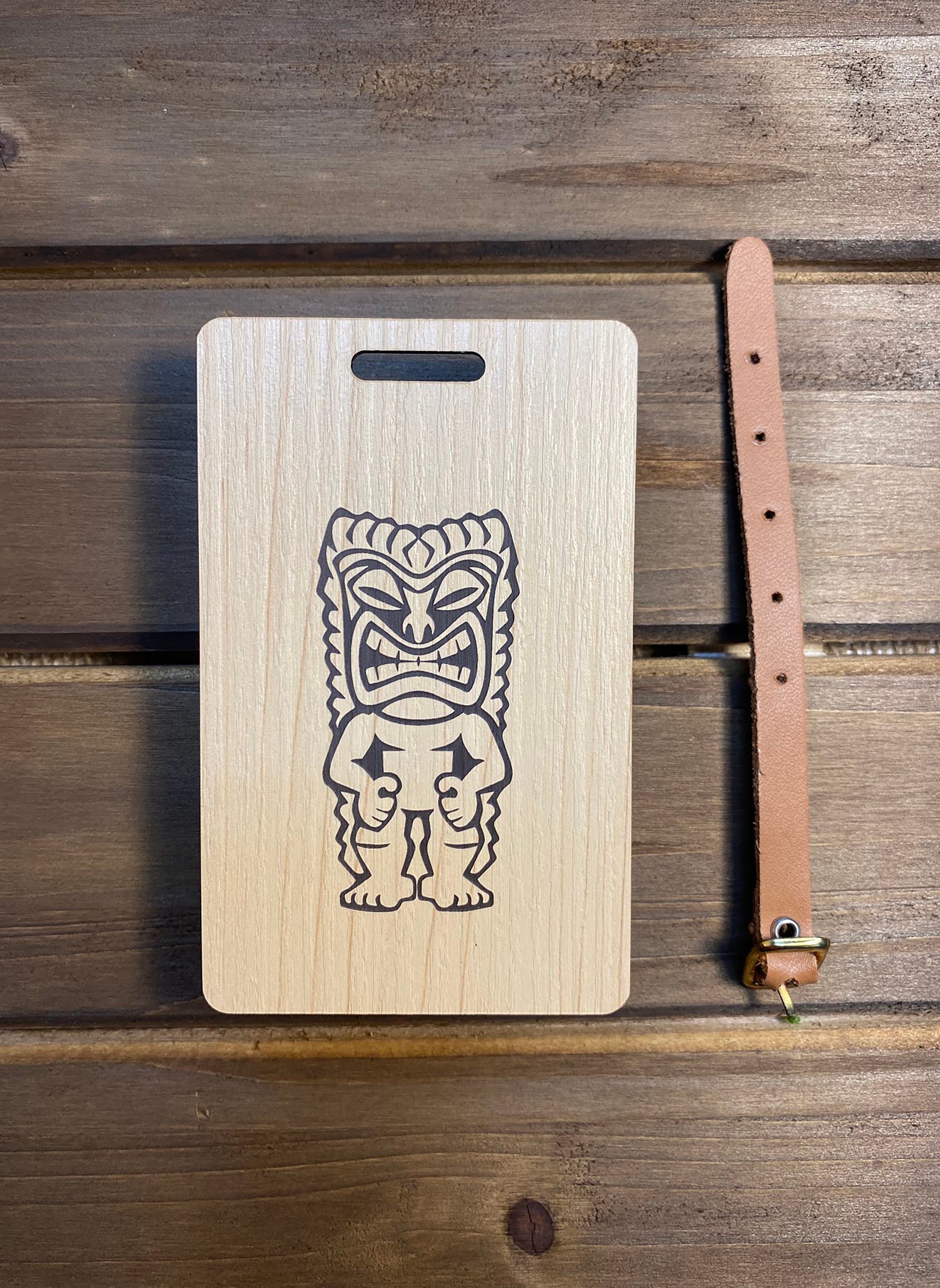Engraved Tiki Luggage Tag 4 X 2.5 - Etsy