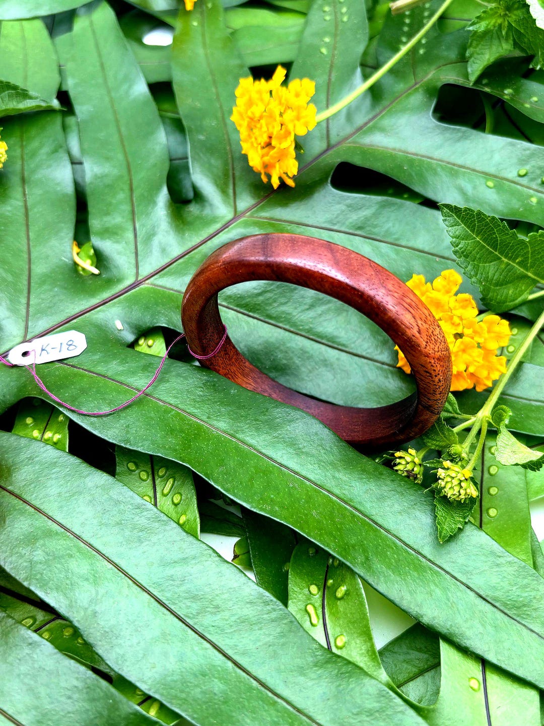 7"- Curly Koa Bangle - Etsy