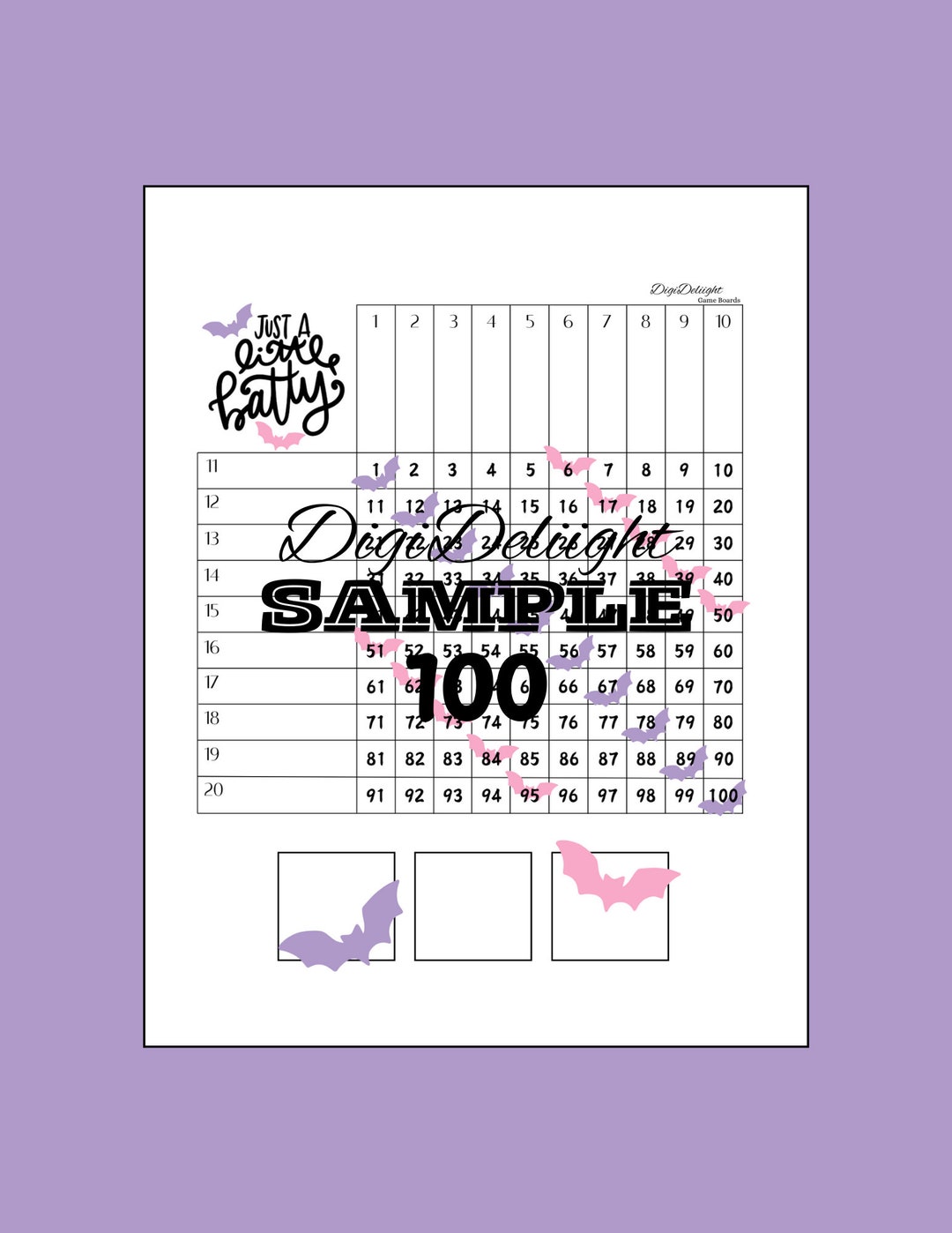 Just A Little Batty GRID Bingo Board - Etsy