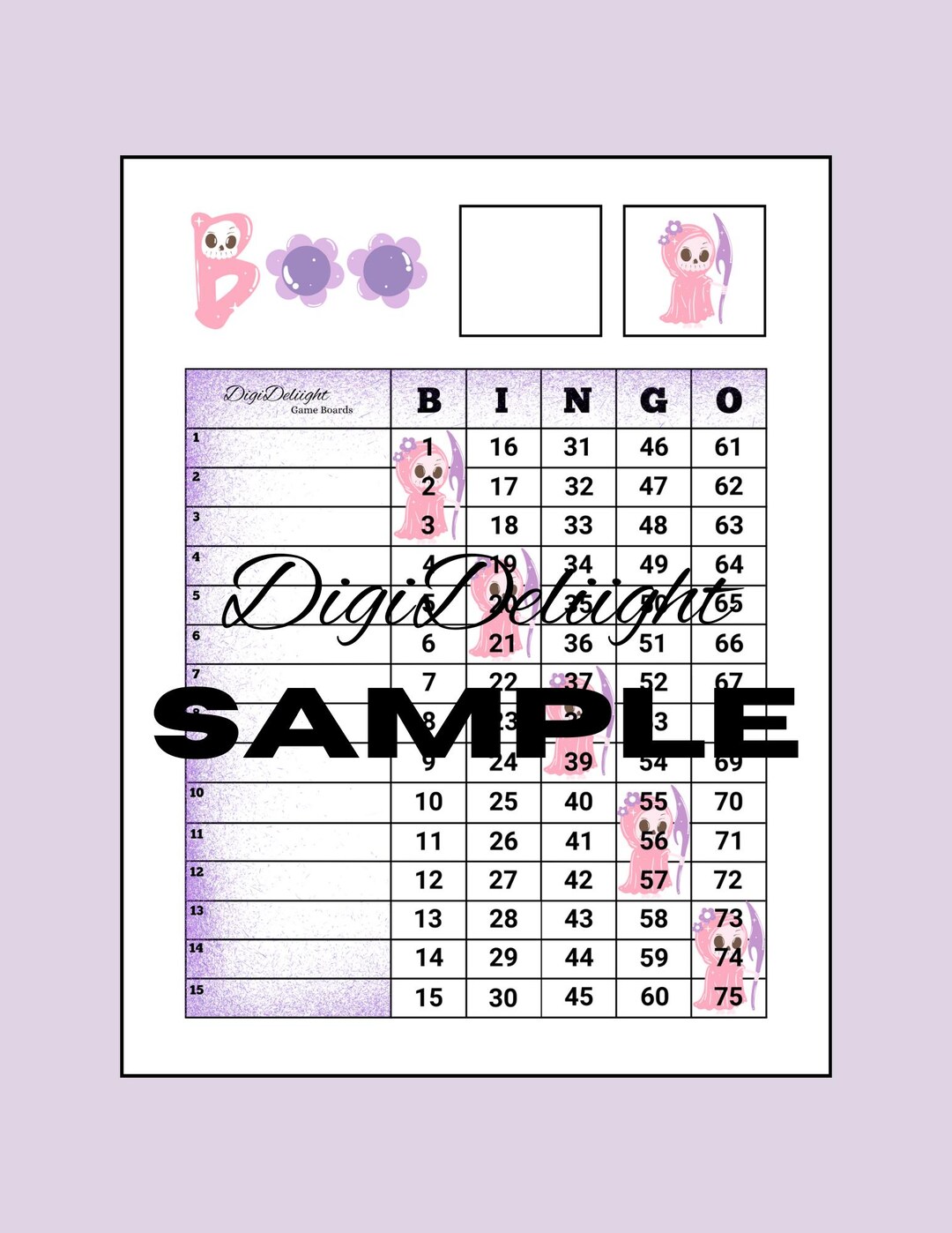 BOO Bingo Board - Etsy