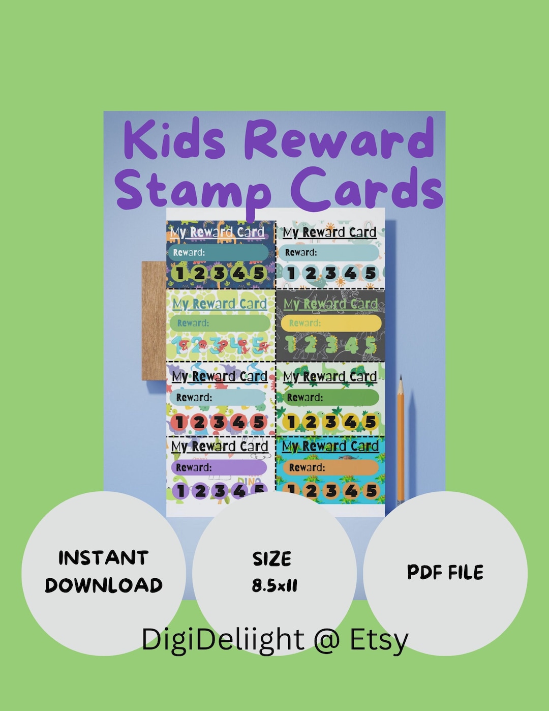 Kids Reward Stamp Cards - Etsy