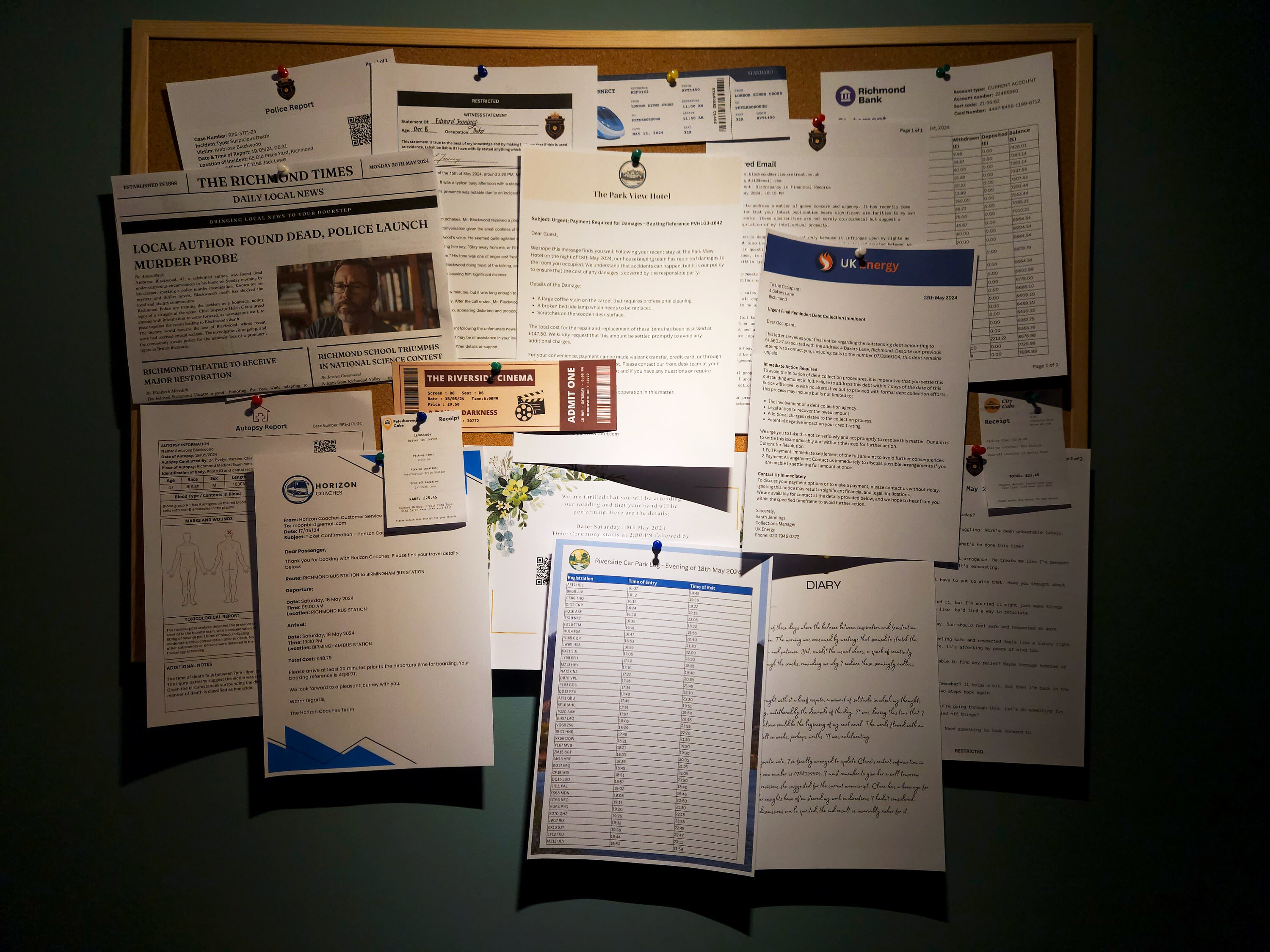 Personalised Murder Mystery Case File the Author Interactive Detective ...