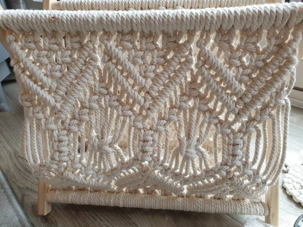 Luxury Boho Macrame Magazine Holder Rack Newspaper Swaddle | Etsy