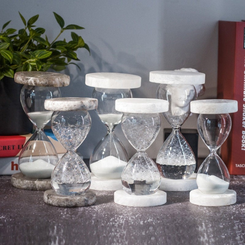 Marble Sand Timer Egg Timer White Marble Timer Wedding - Etsy UK