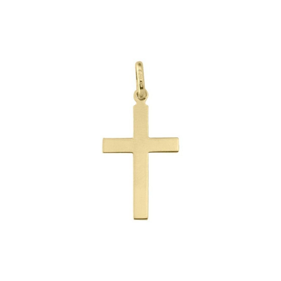 Solid Gold Cross, Gold Cross, Simple Cross, Religious Symbol, Minimal ...