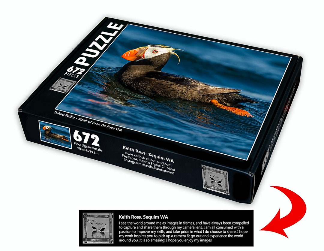 Tufted Puffin Jigsaw Puzzle - 672 Pieces - Sequim, WA - Etsy
