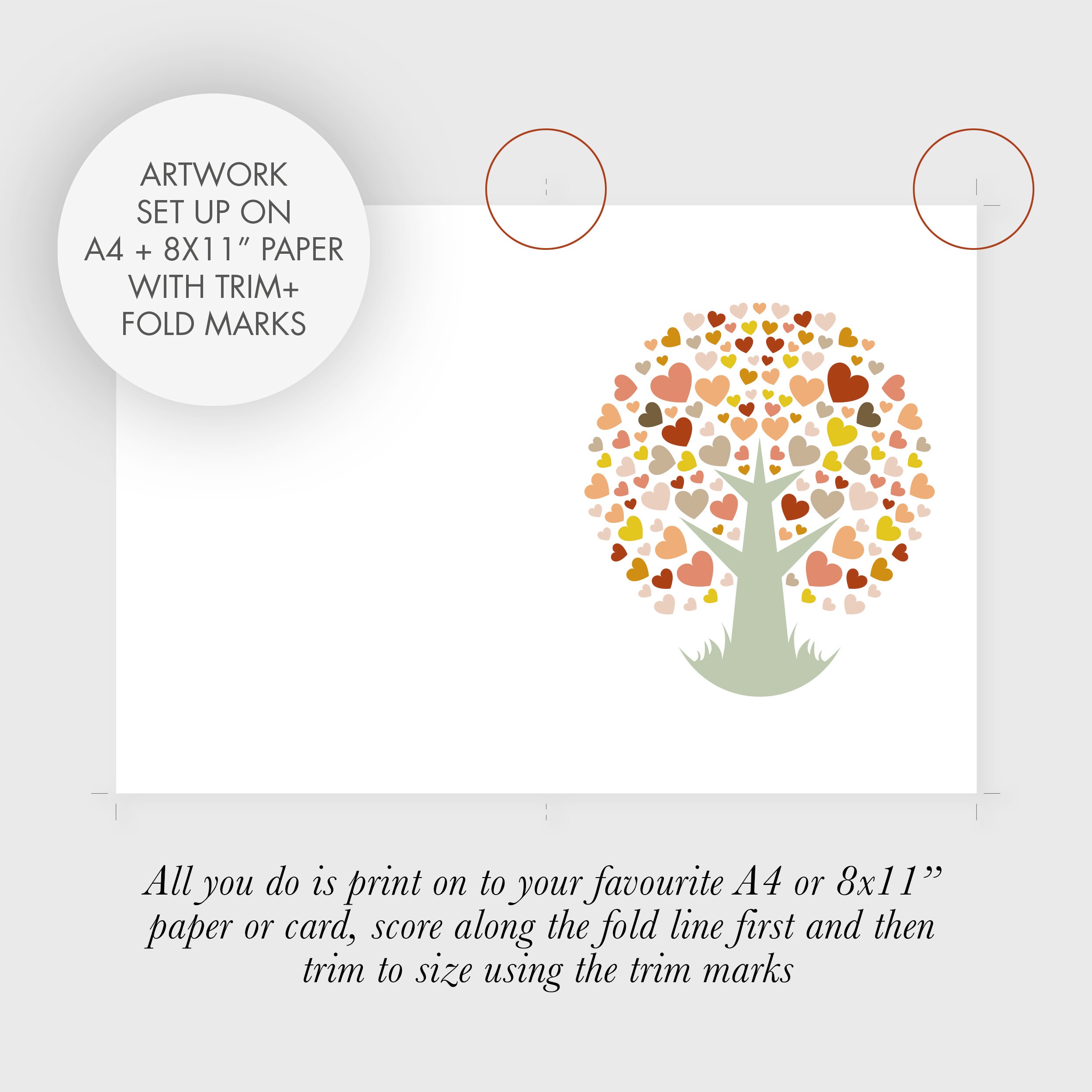 PRINTABLE Tree of Hearts Greeting Card | Valentine Heart Tree ...