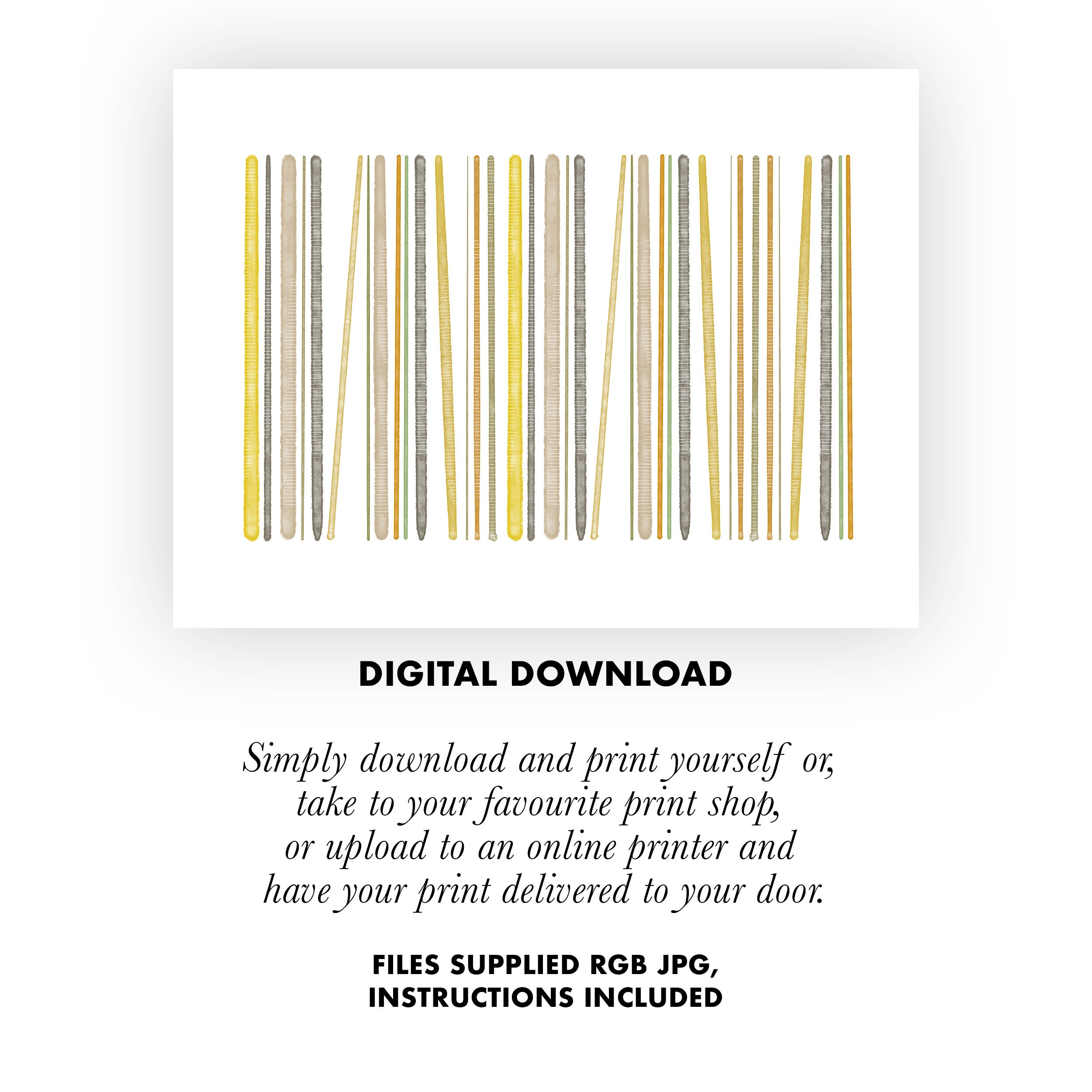 PRINTABLE Birch Trees Poster, Abstract Watercolour Autumn Colours ...