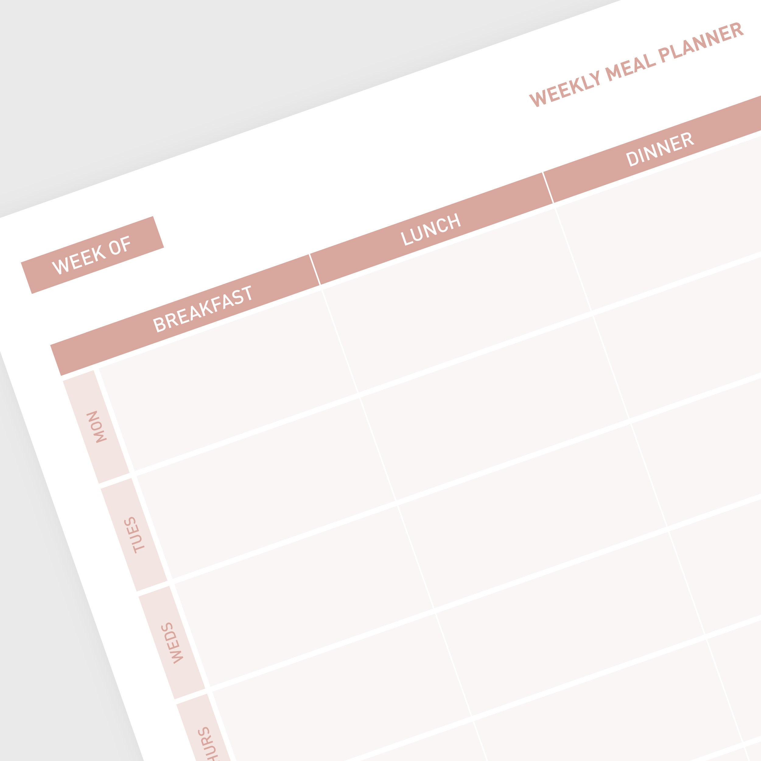 PRINTABLE Weekly Meal Planner, 3 Sizes + 3 Colours. Perfect for ...