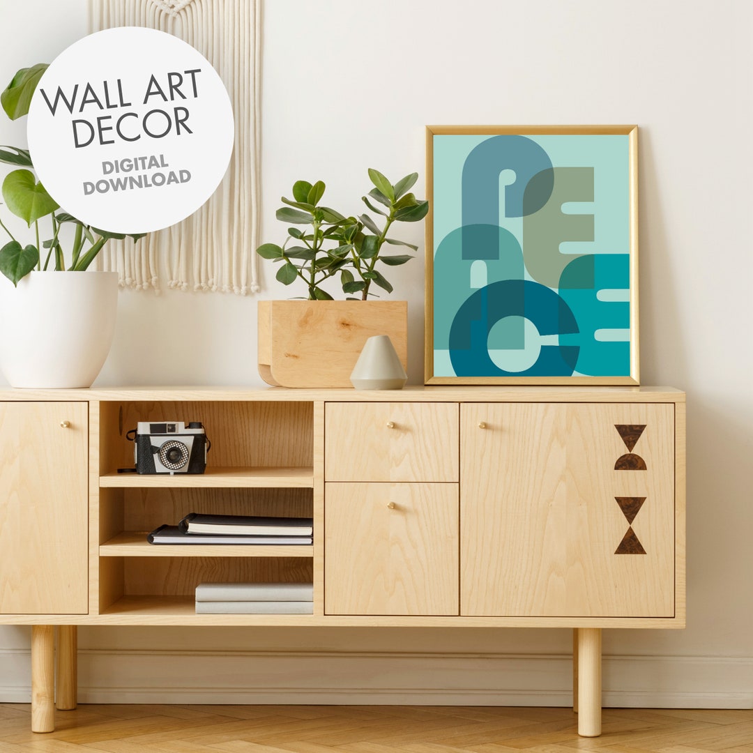 PRINTABLE 'PEACE' Poster Typography Lettering Print, Printable Wall Art ...