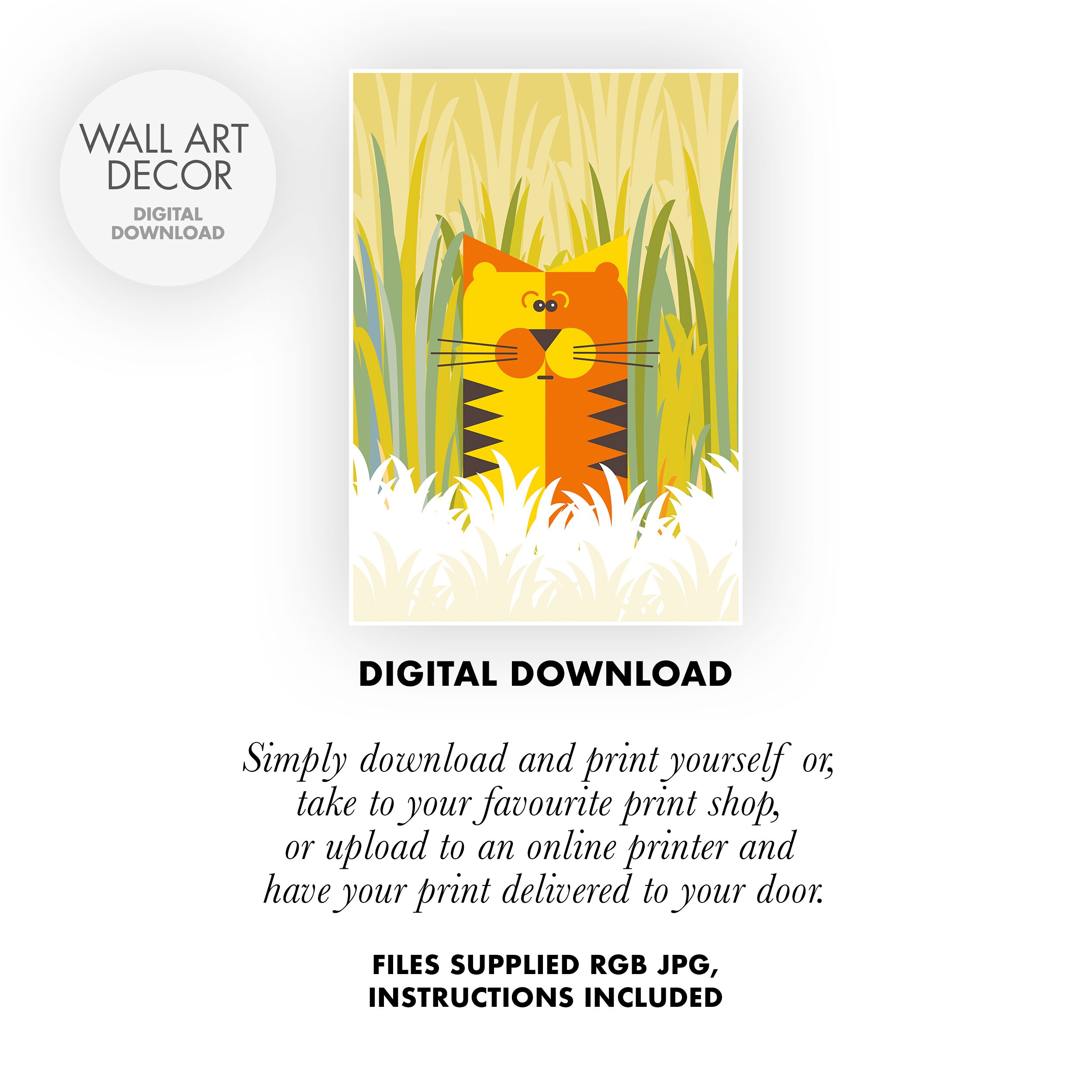 PRINTABLE Kids Nursery Art, Printable Tiger, Kids Tiger Print, Tiger ...