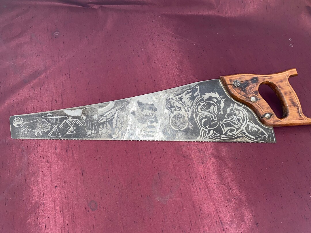 Wood Saw Art Native American Theme - Etsy