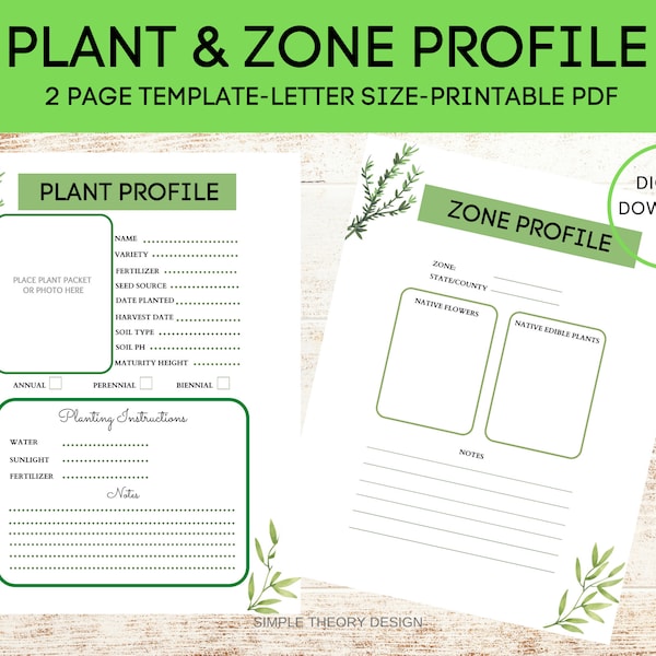 Plant Profile Template - Etsy