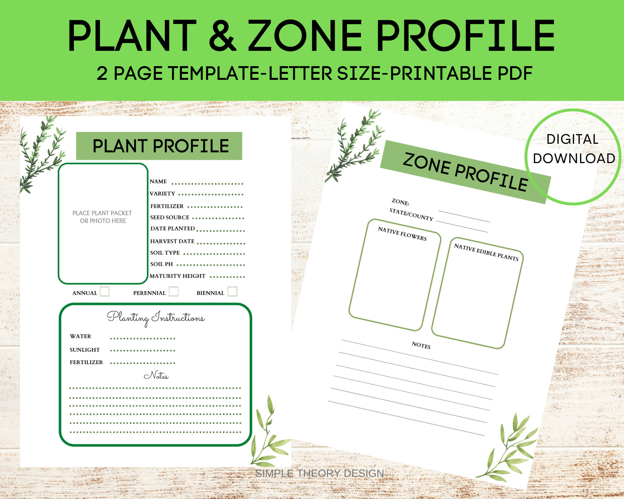 2 Page Garden Plant & Zone Profile Template Plant Hardiness Gardening ...