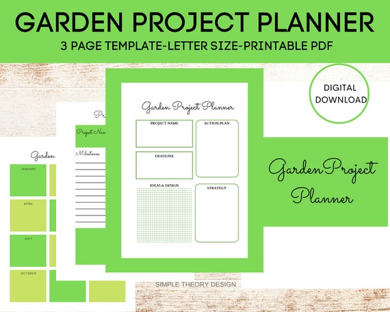 Gardening Project Planner Template Garden Project Vision - Etsy