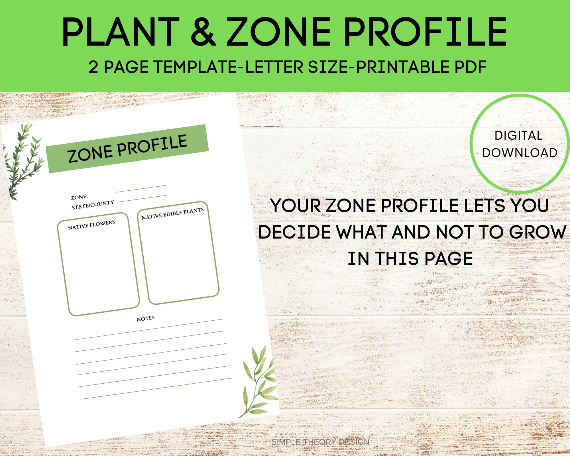 2 Page Garden Plant & Zone Profile Template Plant Hardiness Gardening ...