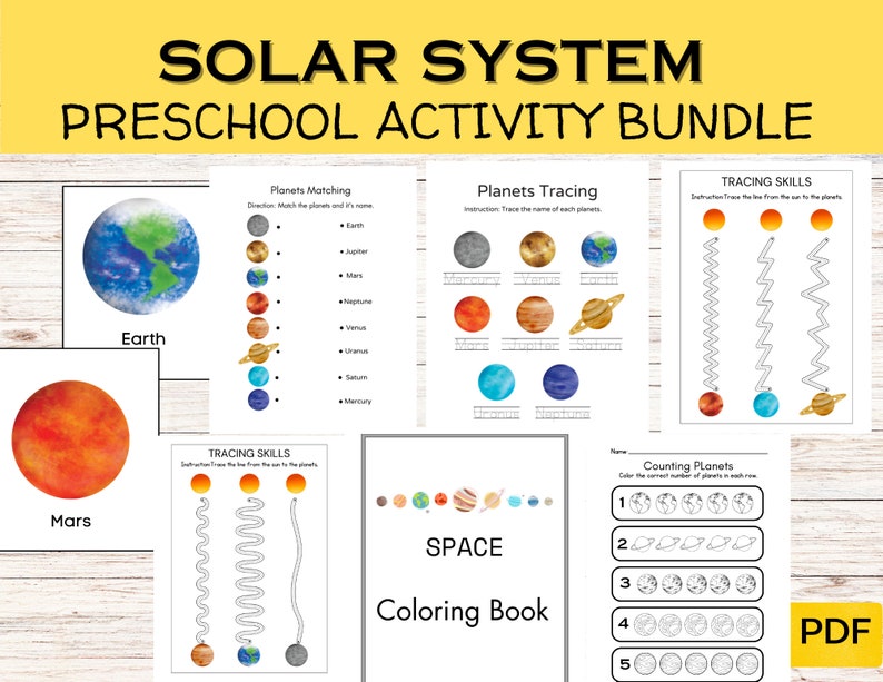 SOLAR SYSTEM Learning Kit Preschool/kindergarten 16 Pages 6 Activities ...