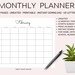 Blank Calendar Monthly 12 Month Printable Digital Instant Download ...