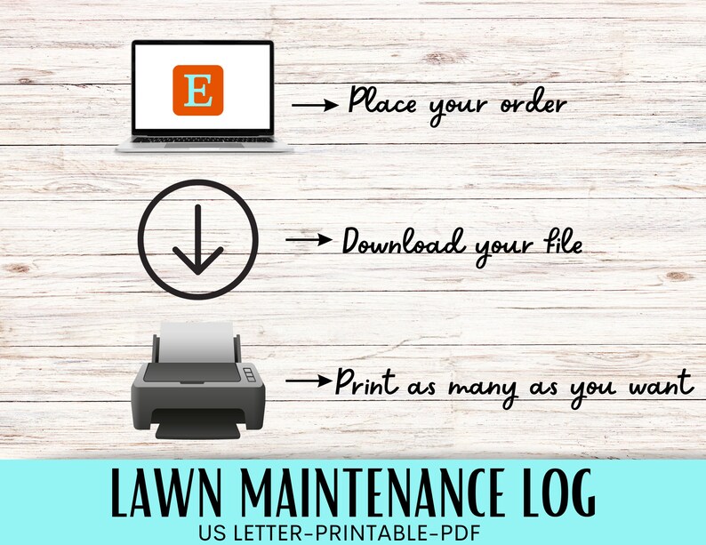 Lawn Maintenance Log Template Simple Minimalist US Letter Printable ...