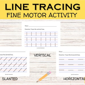 LINE TRACING Fine Motor Writing Activity Preschool/kindergarten ...