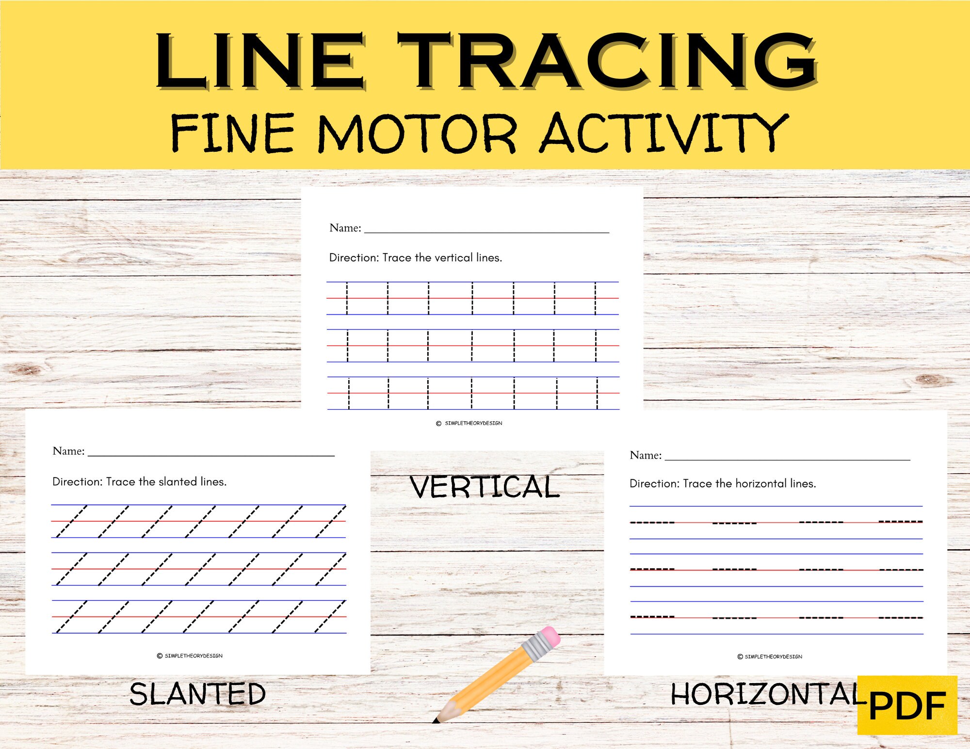LINE TRACING Fine Motor Writing Activity Preschool/kindergarten ...