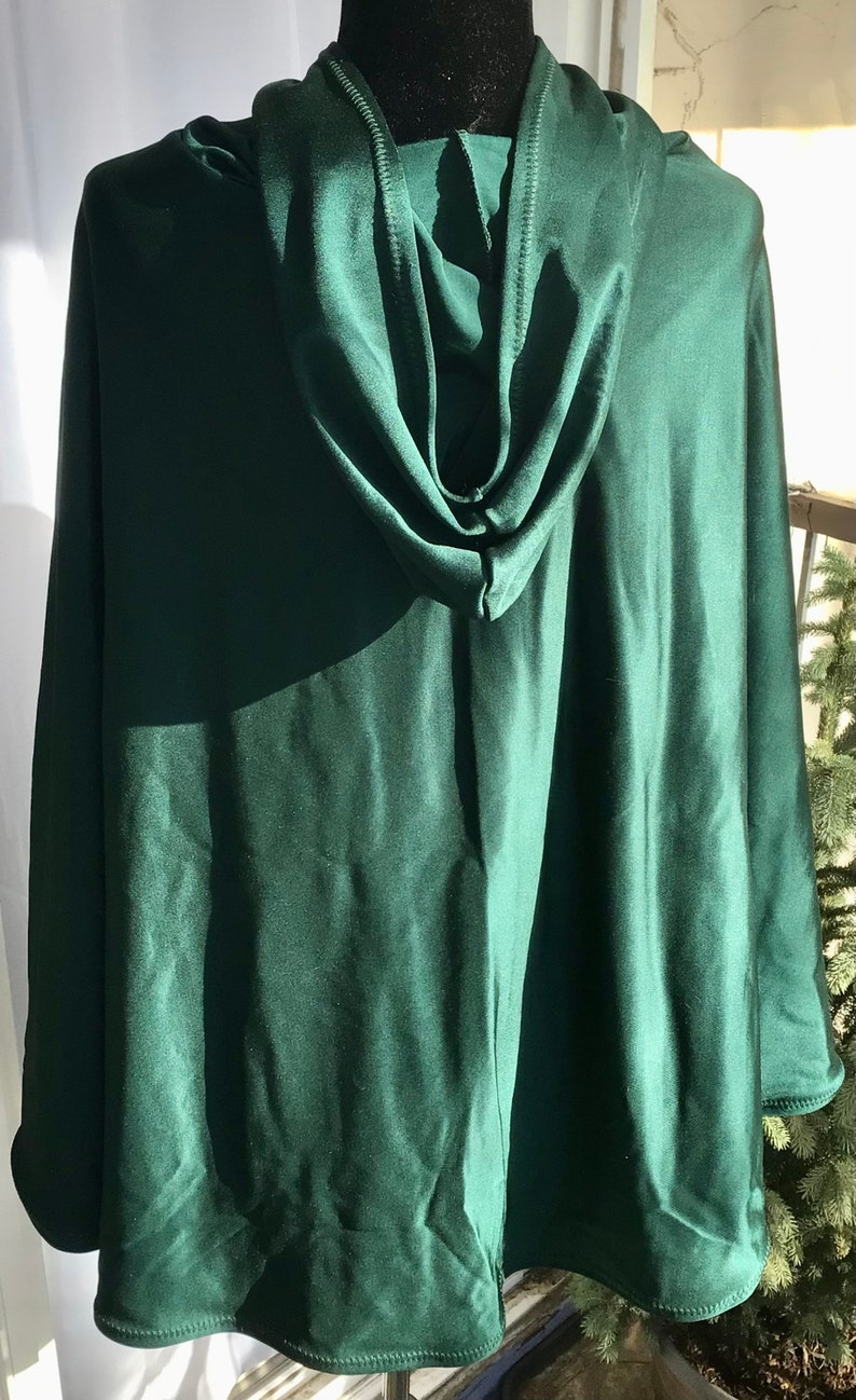 Green Hooded Half-circle Cloak With Button Closure - Etsy