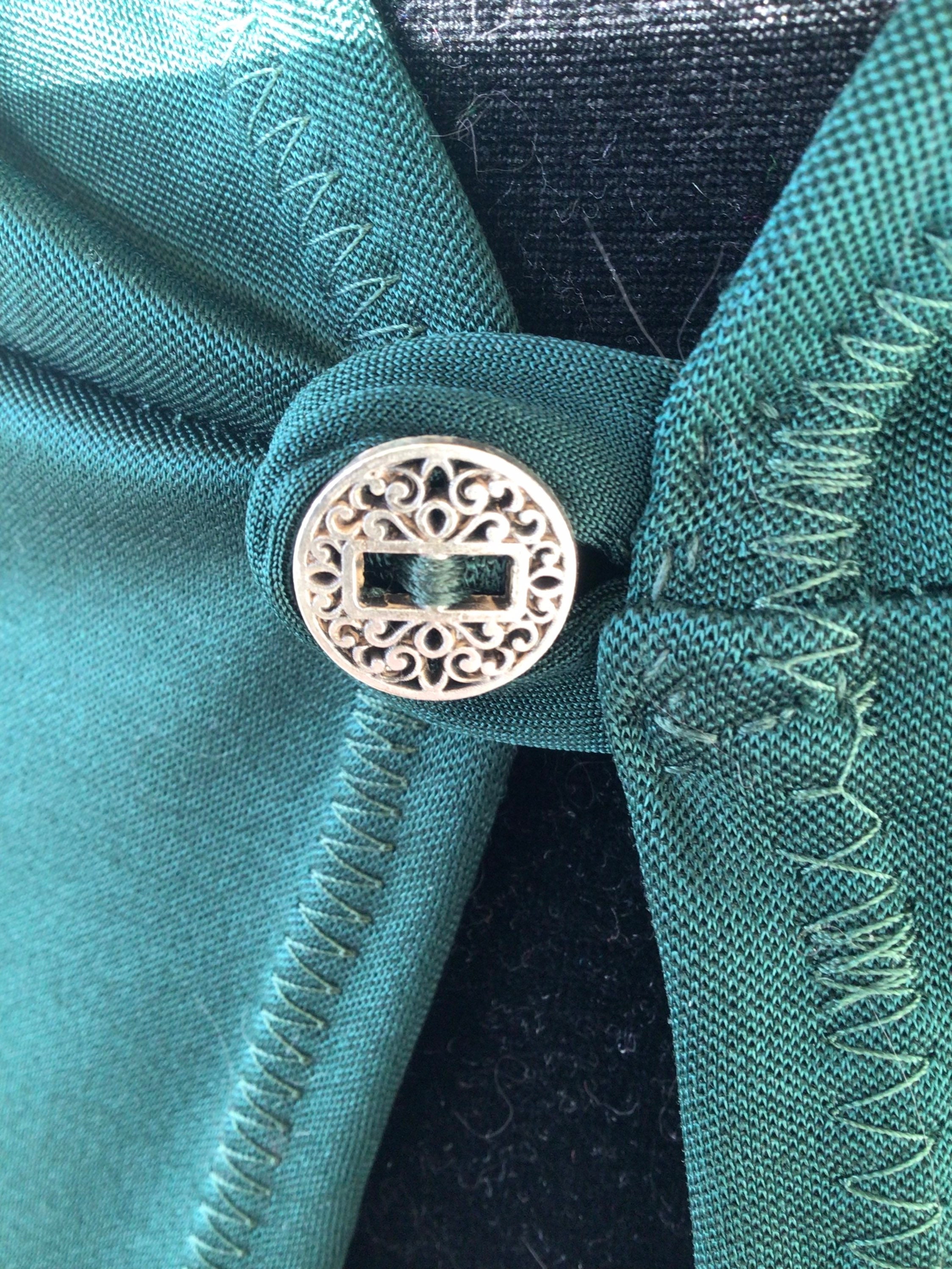 Green Hooded Half-circle Cloak With Button Closure - Etsy