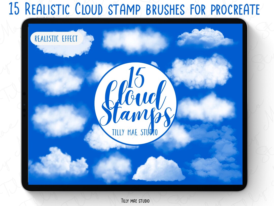 Realistic Cloud Stamp Brushes for Procreate: Landscape & Sky Digital ...