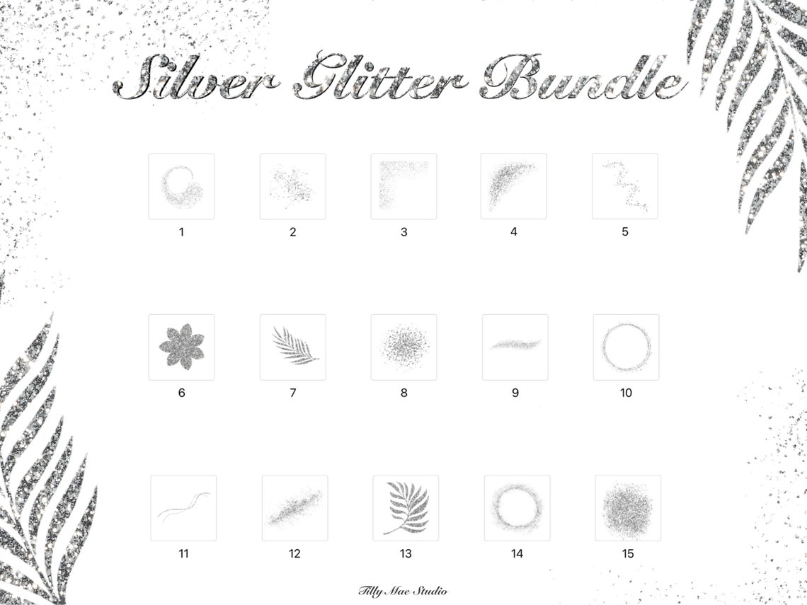 Silver Confetti Clipart Glitter Border PNG Glitter Overlay - Etsy