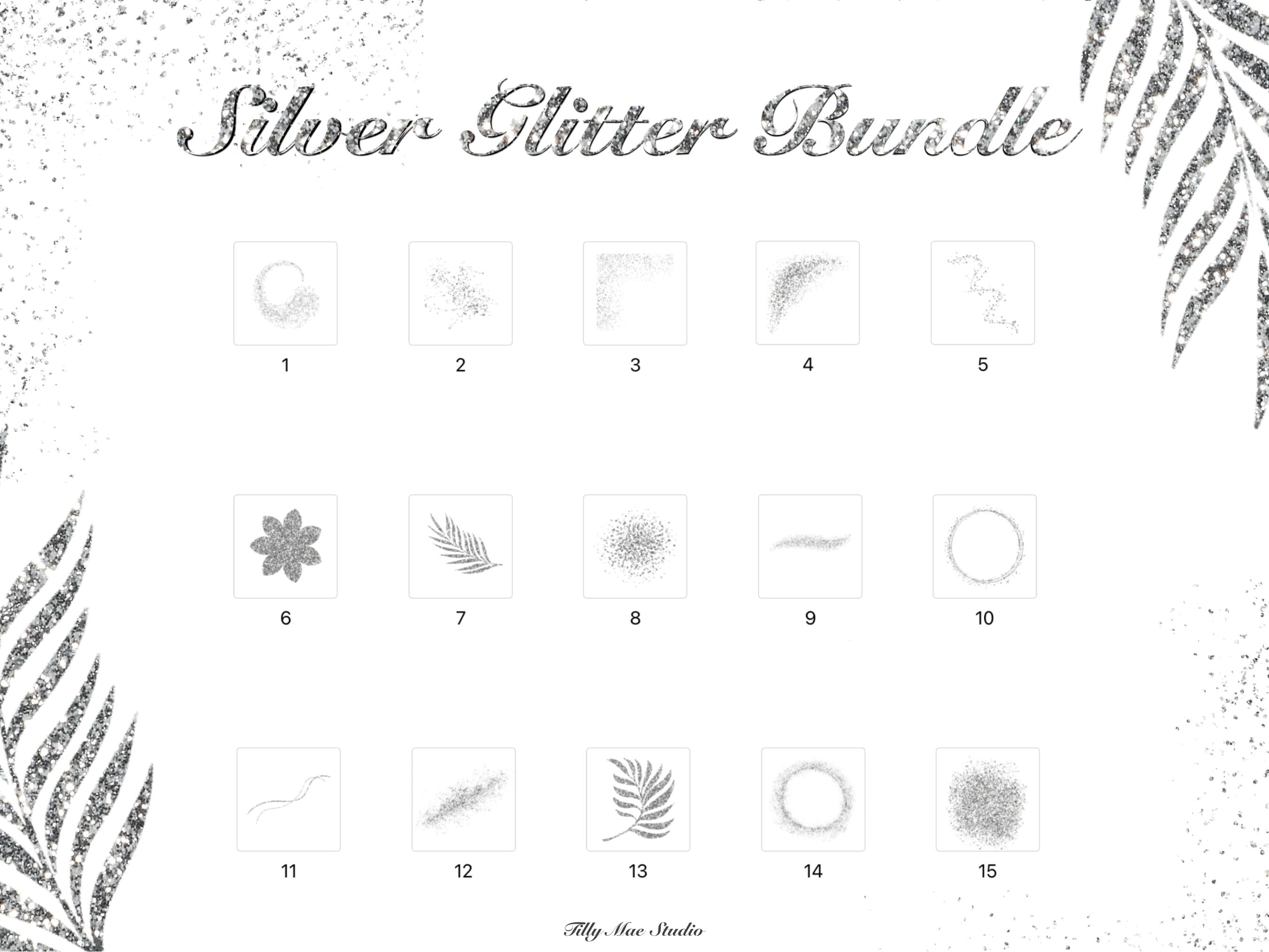Silver Confetti Clipart Glitter Border PNG Glitter Overlay - Etsy