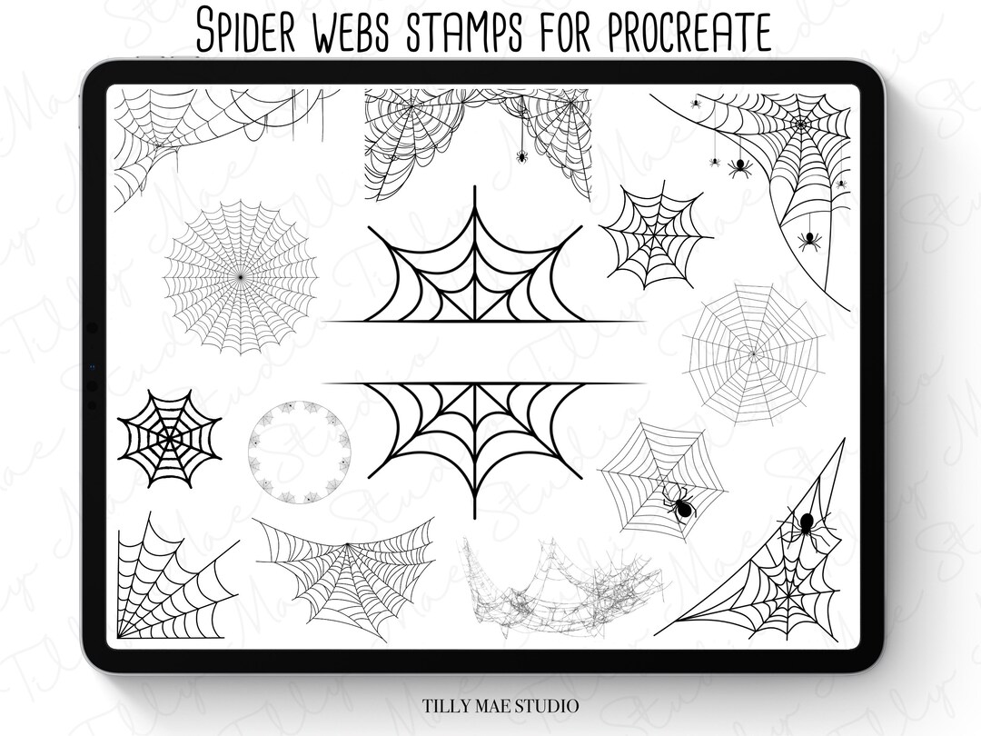 Halloween Spider Web Procreate Stamps & Brushes - Digital Download for ...