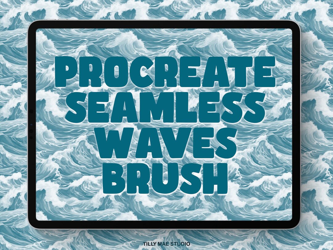 Seamless Ocean Waves Procreate Brush Set for Summer Beach Illustrations ...