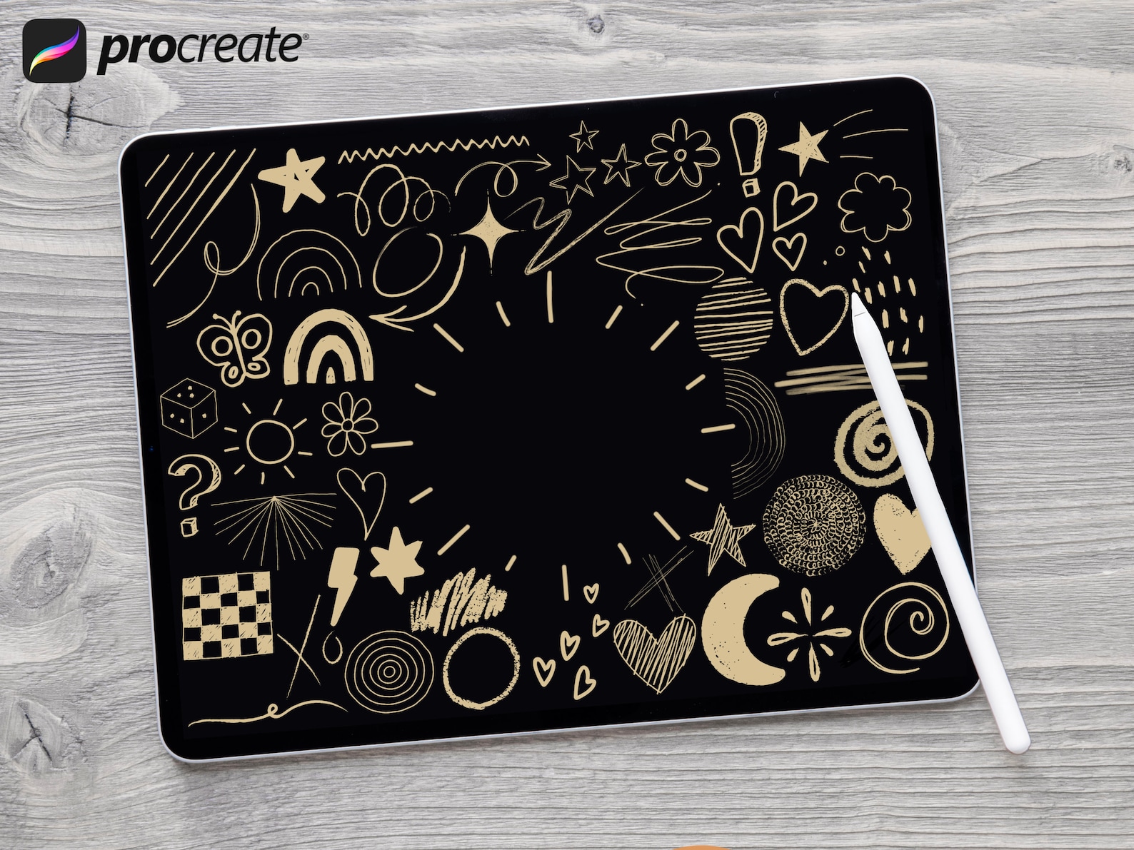 Doodle Procreate Stamps Shape Procreate Stamp Brushes Procreate Rainbow ...