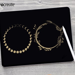 30 Procreate Moon Stamps Procreate Celestial Stamps Moons Procreate ...