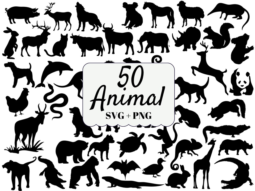 Animal Svg Bundle Animals Svg Animal Png Wildlife Svg Jungle Png Files ...