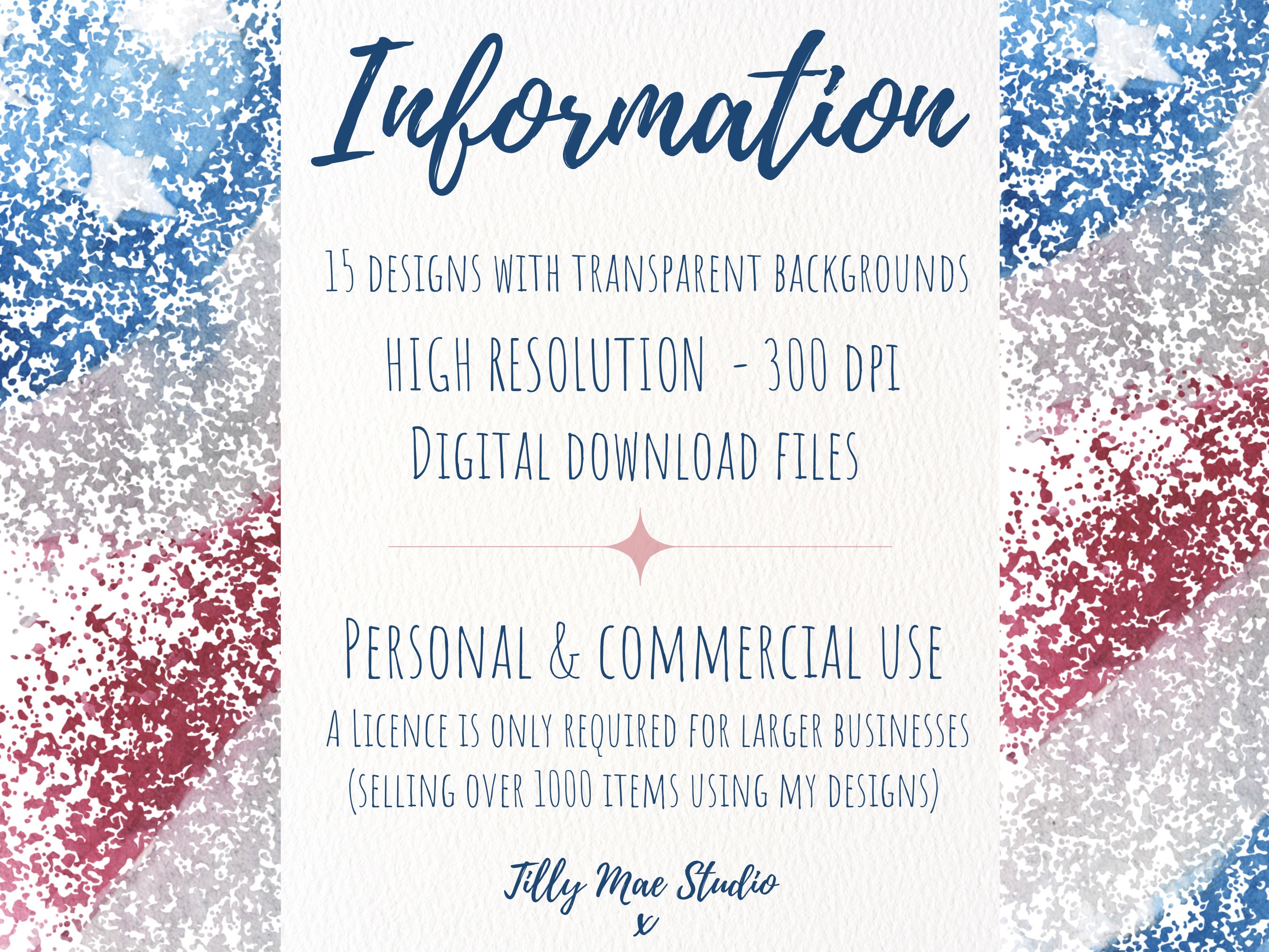 Watercolor American Flag Clipart, 15 Splatter Splash Clipart Shapes ...