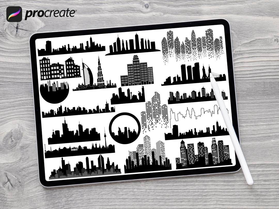 Cityscape Procreate Stamps: Building Brush Set (digital Download) - Etsy